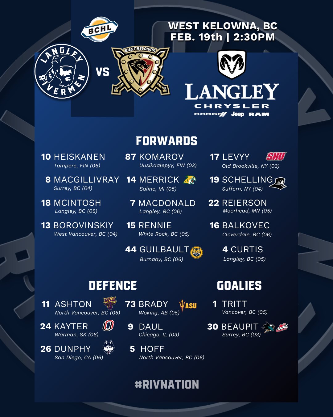 Introducing the Mainland Cup | Official Langley Rivermen Website